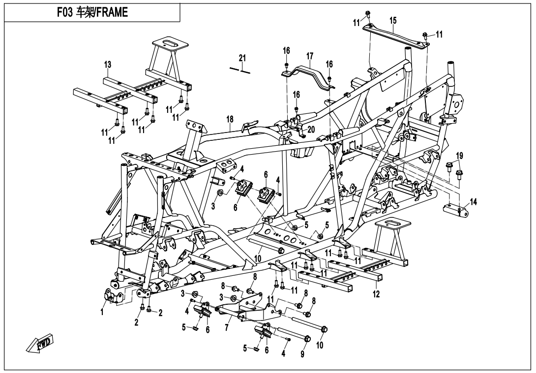 Gladiator X550 Euro4 (2018) - FRAME - F03