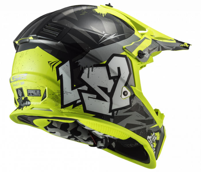 LS2 MX437 FAST EVO MINI CRUSHER BLACK YELLOW
